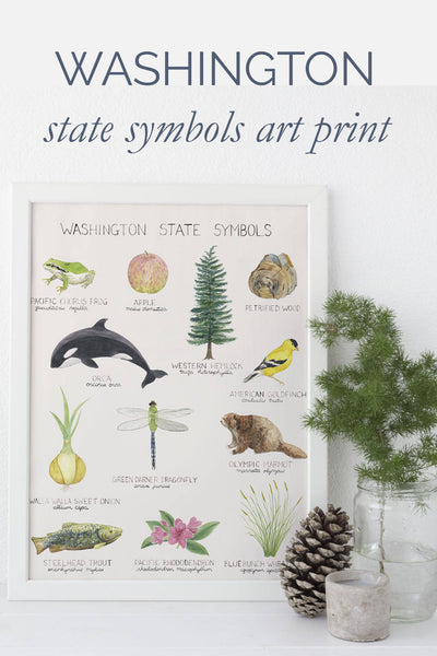 Washington State Symbols Art Print – Yardia