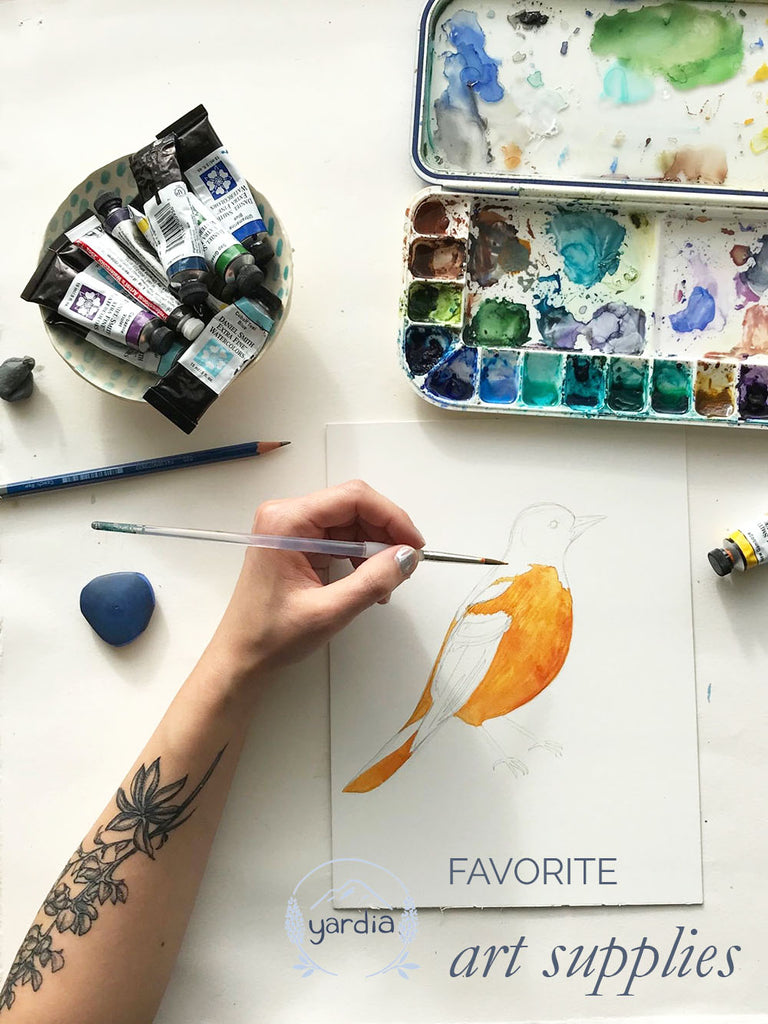 Yardia's favorite art materials