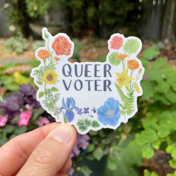 Queer Voter Sticker - LGBTQ+ Election Vinyl Sticker – Yardia